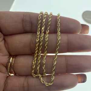 Jewelry | 1k Gold 21mm 16 Rope Chain Necklace | Poshmark